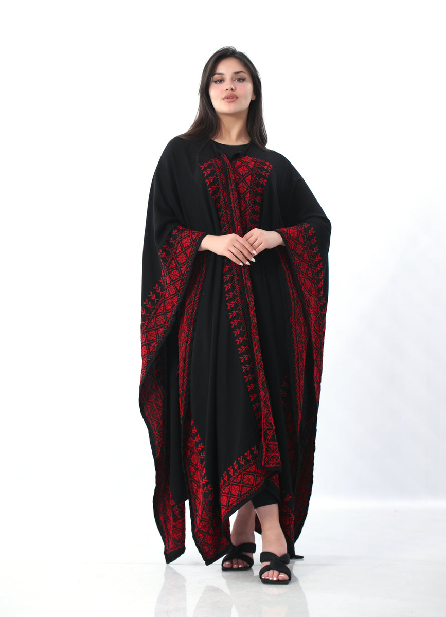 Layla Embroidered Open Cape – Almazyona
